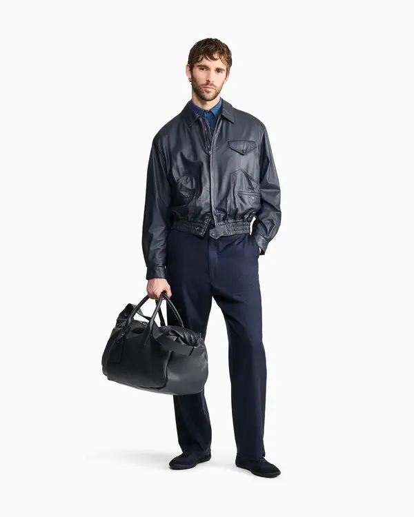 Giorgio Armani Cashmere Twill Trousers - Navy Blue