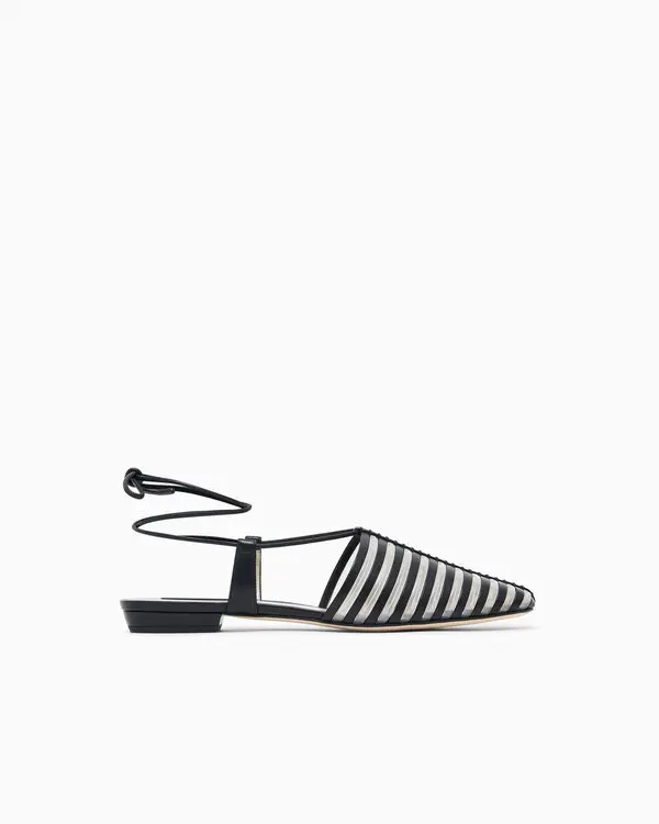 Giorgio Armani Leather Pointed-toe Sandals - Black