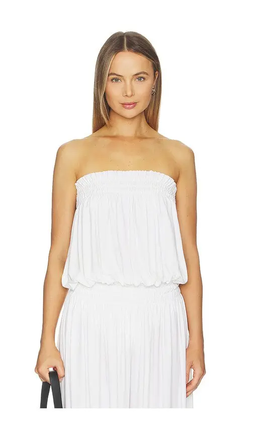 Norma Kamali Strapless Peasant Bodysuit