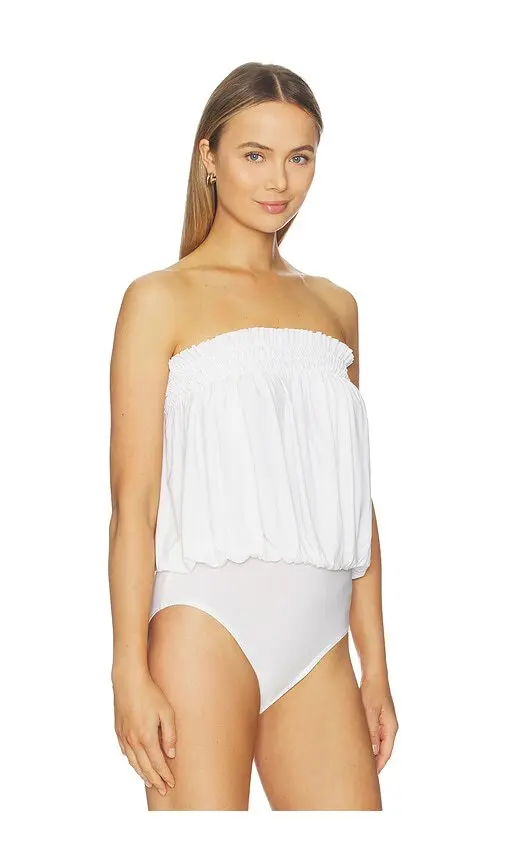 Norma Kamali Strapless Peasant Bodysuit