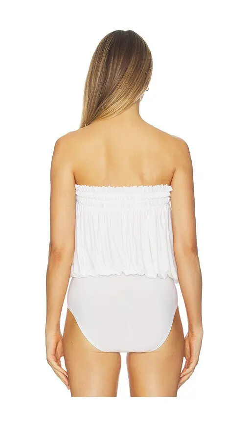 Norma Kamali Strapless Peasant Bodysuit