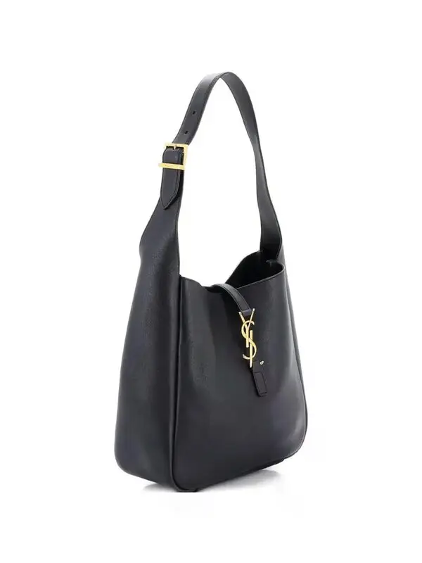 Saint Laurent Le 5 A 7 Supple Leather Small Hobo Bag - Black