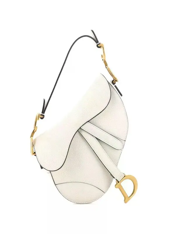 Dior Saddle Handbag Leather Mini Shoulder Bag - White
