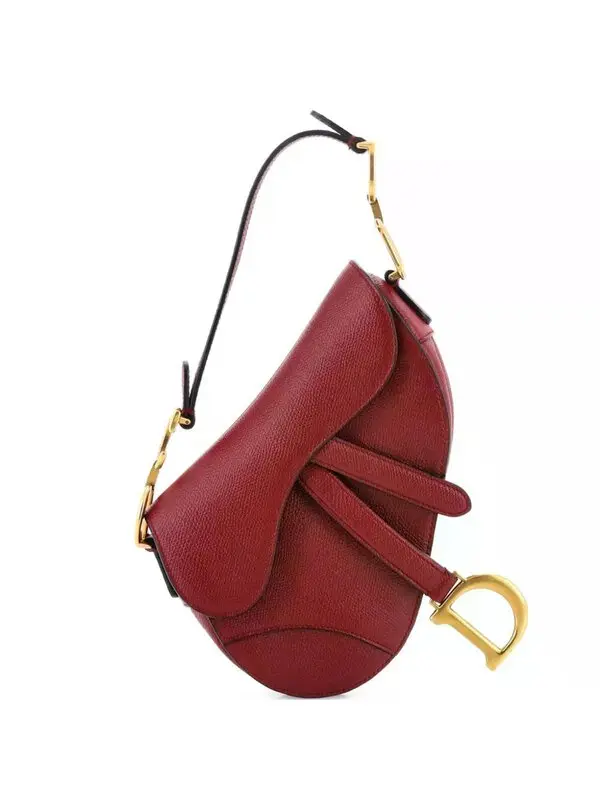 Dior Saddle Handbag Leather Mini Shoulder Bag - Red