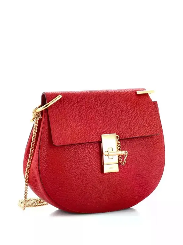 Chloé Drew Leather Medium Crossbody Bag - Red