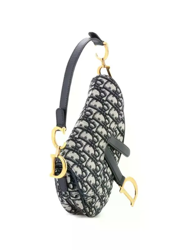 Dior Saddle Handbag Oblique Canvas Mini Shoulder Bag - Blue
