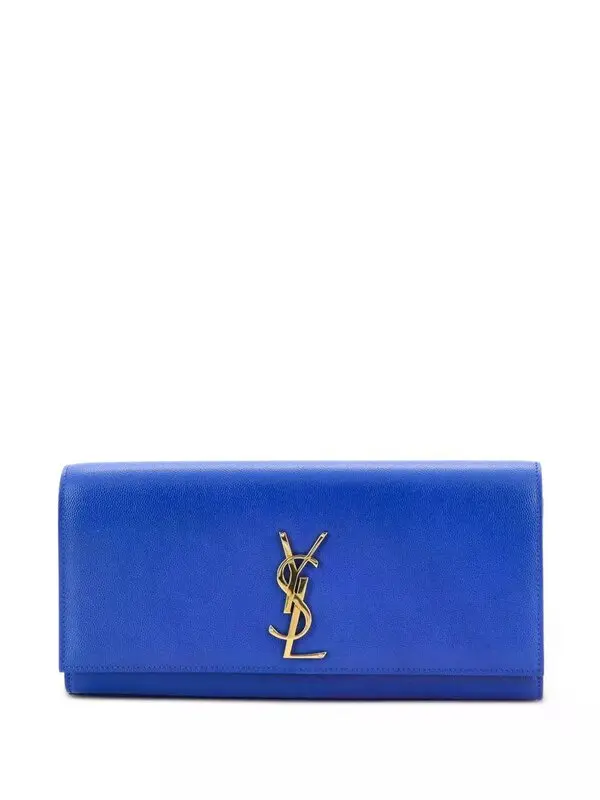 Saint Laurent Classic Monogram Long Clutch Bag - Blue