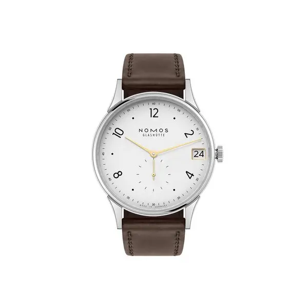 NOMOS GLASHUTTE Minimatik 39 Date Gold White Dial Watch - Stainless Steel