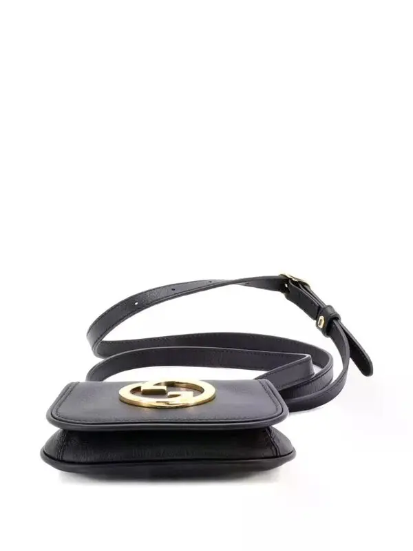 Gucci Blondie Card Case Wallet With Strap - Black