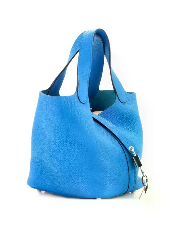 Hermès Picotin Lock Clemence Pm Bucket Bag - Blue