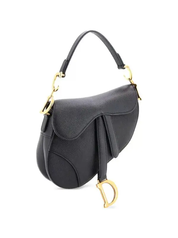 Dior Saddle Handbag Leather Mini Shoulder Bag - Black