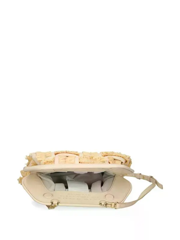 THEMOIRE Woven Crossbody Bag With Fringe - Neutrals