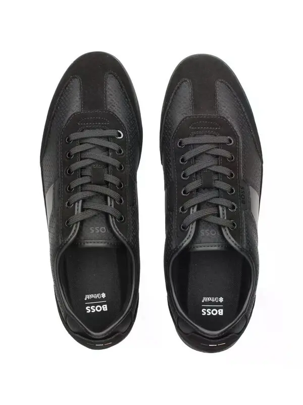 BOSS Panelled Leather Sneakers - Black