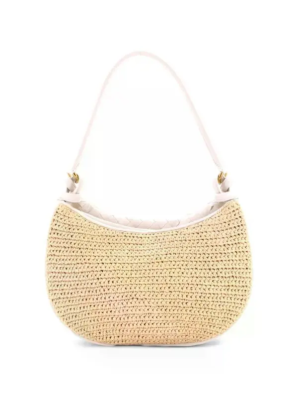 Bottega Veneta Gemelli Raffia With Intrecciato Leather Medium Shoulder Bag