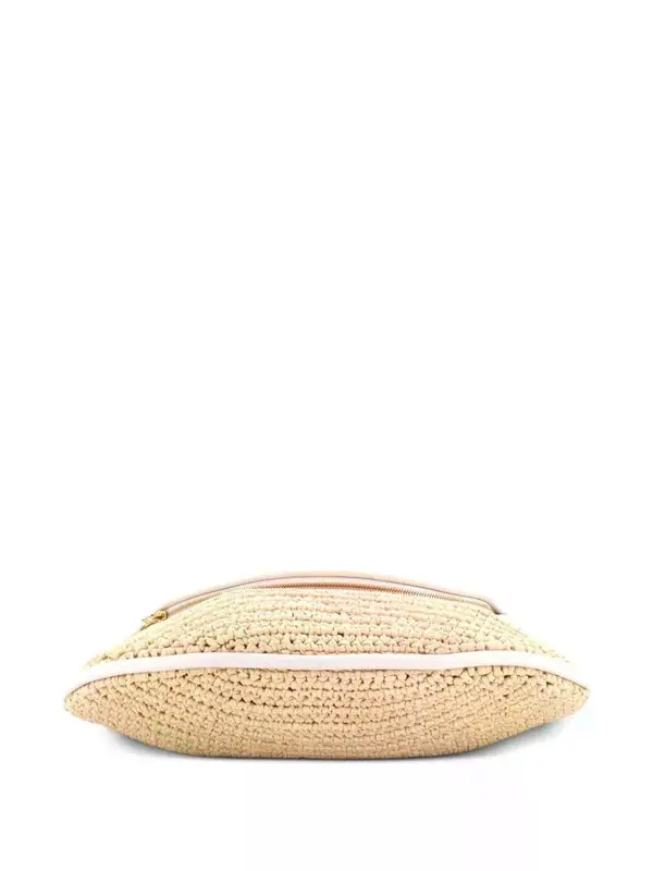 Bottega Veneta Gemelli Raffia With Intrecciato Leather Medium Shoulder Bag