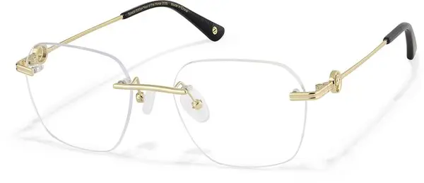Zenni Geometric Rimless Eyeglasses - Gold