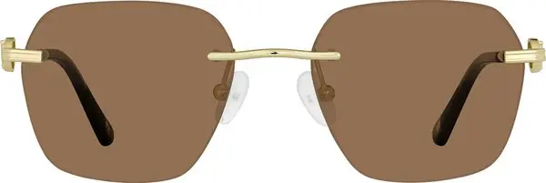 Zenni Geometric Rimless Eyeglasses - Gold