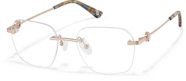 Zenni Geometric Rimless Eyeglasses - Rose Gold
