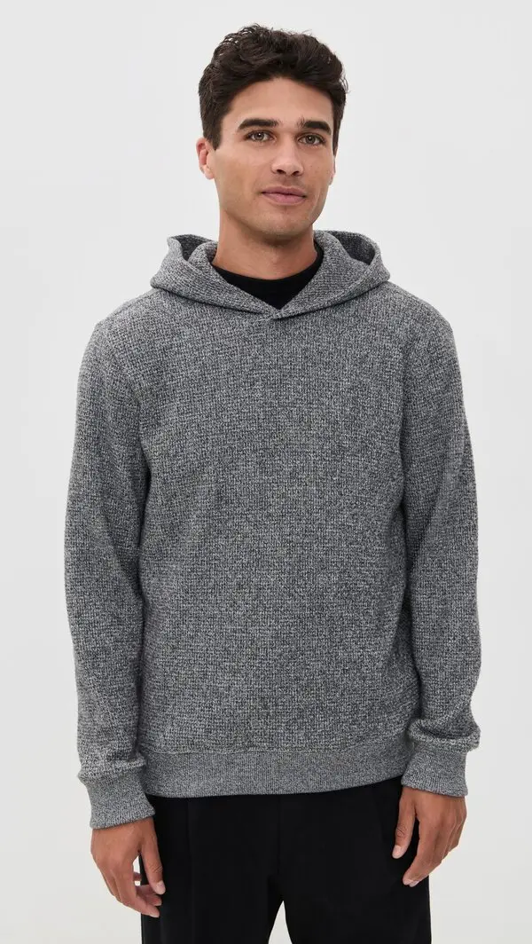 Vince Brushed Waffle Knit Hoodie