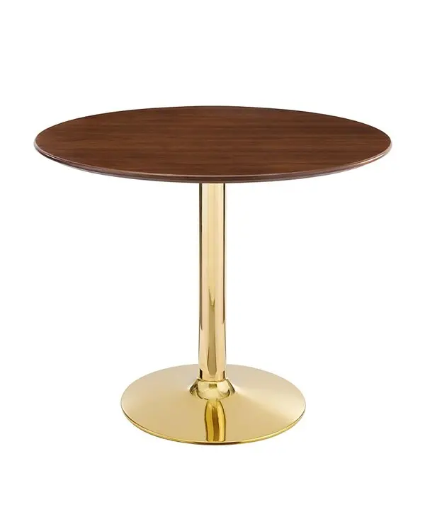 MODWAY Verne 35 Dining Table - Gold / Walnut