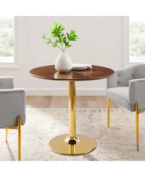 MODWAY Verne 35 Dining Table - Gold / Walnut