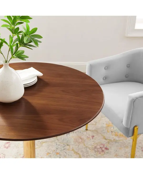 MODWAY Verne 35 Dining Table - Gold / Walnut