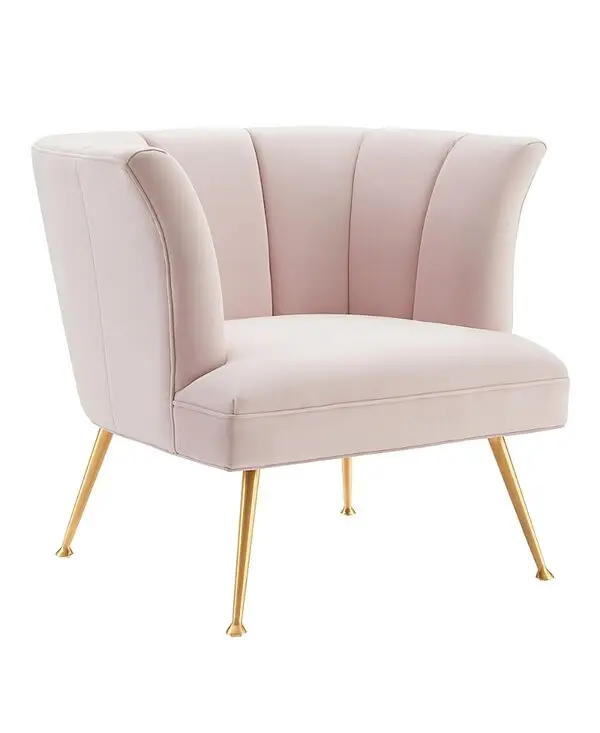 MODWAY Veronica Channel Tufted Performance Velvet Armchair - Pink