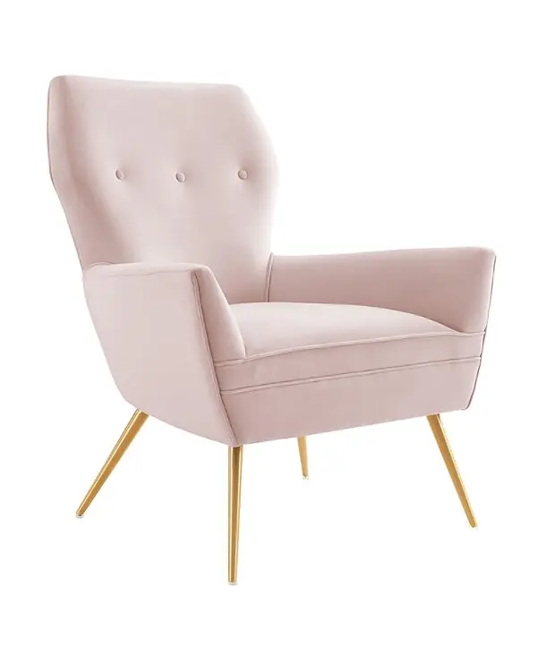 MODWAY Renata Button Tufted Performance Velvet Armchair - Pink