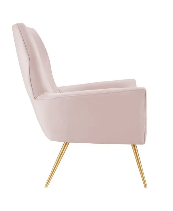 MODWAY Renata Button Tufted Performance Velvet Armchair - Pink
