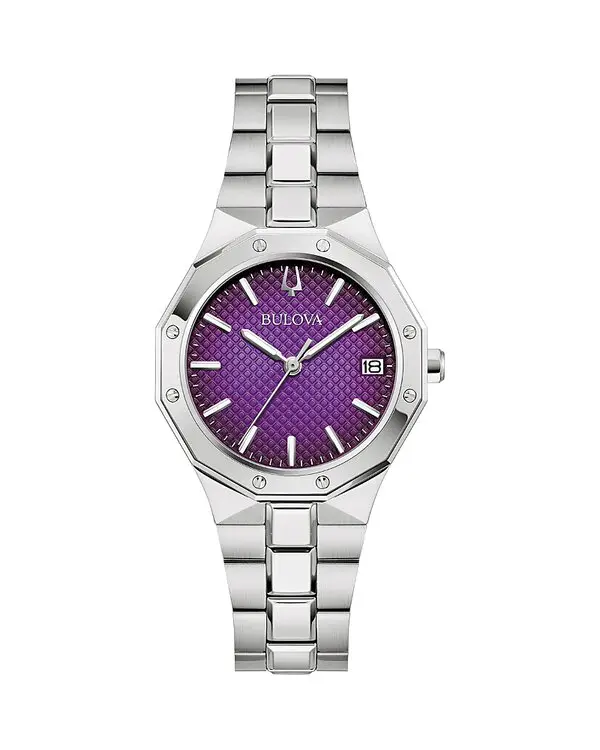 Bulova Prestige 32mm Watch - Silver/purple