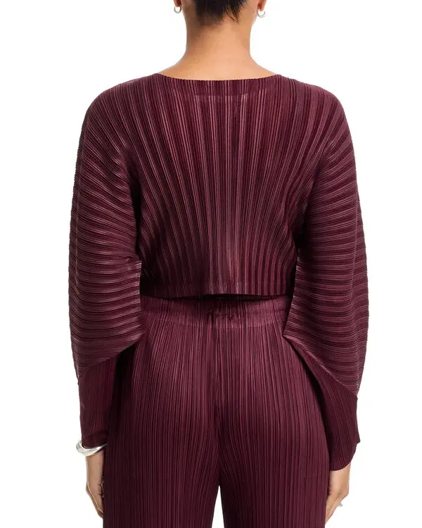 Issey Miyake Ribbed Cardigan - Bordeaux