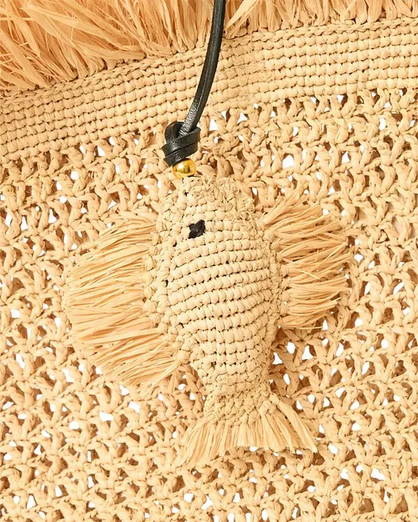 BTB LOS ANGELES Raffia Fish Bag Charm - Natural