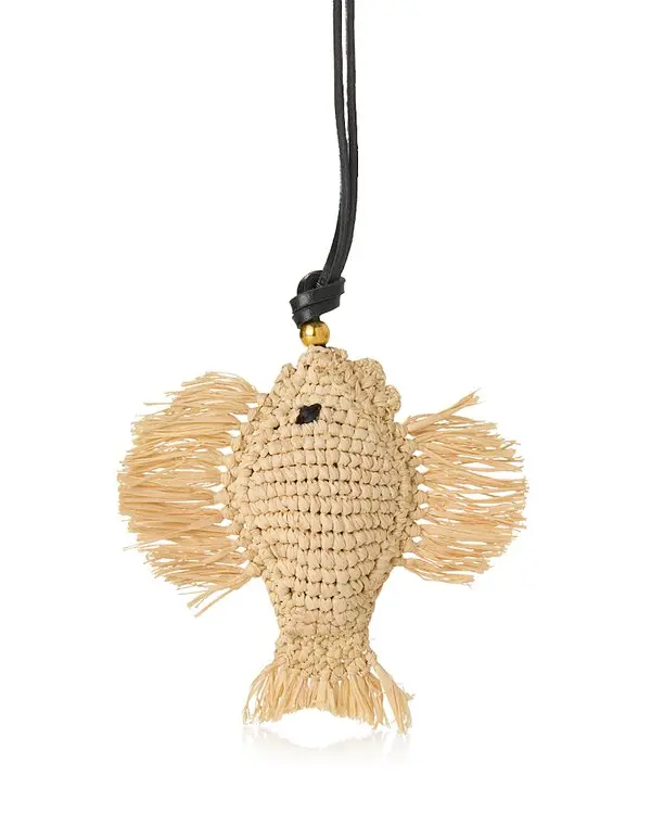 BTB LOS ANGELES Raffia Fish Bag Charm - Natural