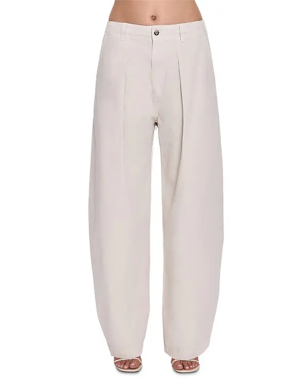 PISTOLA Eden Pleated Barrel Leg Pants - Parchment