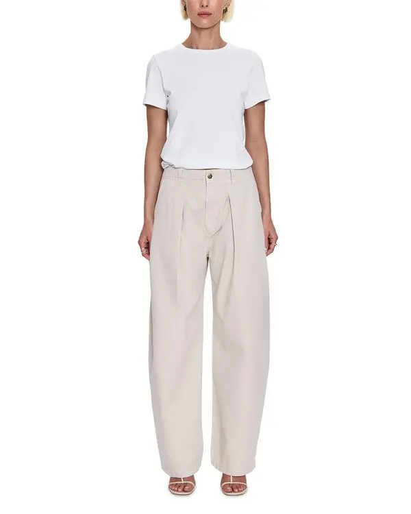PISTOLA Eden Pleated Barrel Leg Pants - Parchment