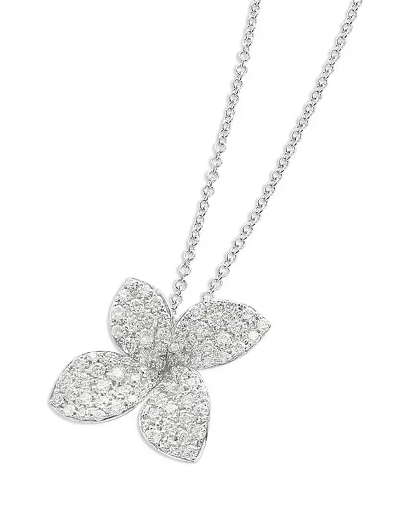 Pasquale Bruni 18k Diamond Petit Garden Flower Pendant Necklace - White Gold