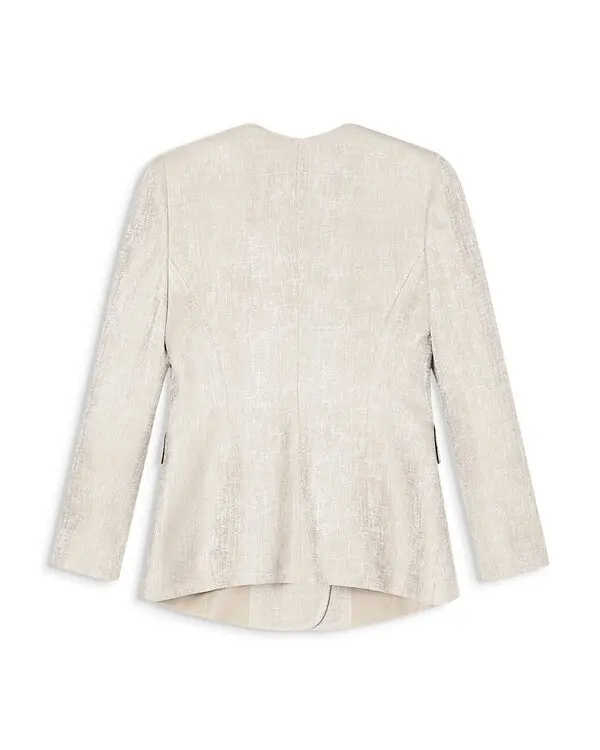 Emporio Armani Textured Jacquard Blazer - Silver