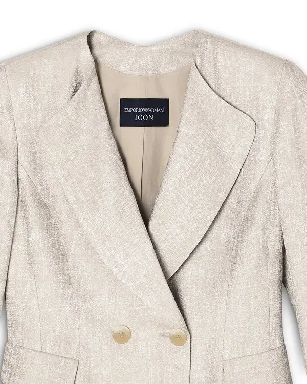 Emporio Armani Textured Jacquard Blazer - Silver