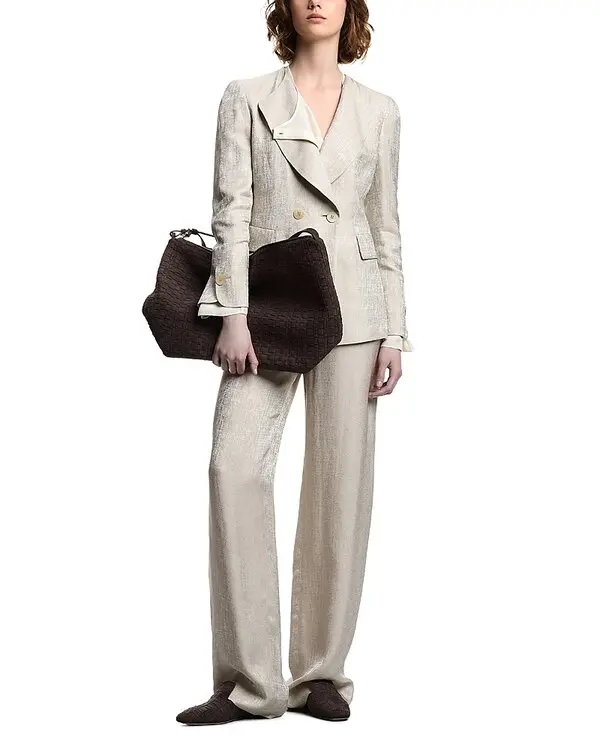 Emporio Armani Textured Jacquard Blazer - Silver