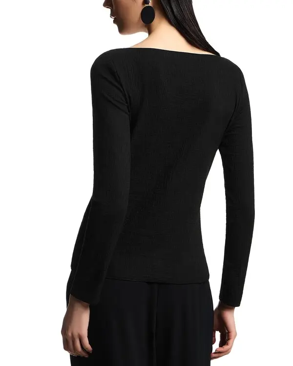Emporio Armani Textured Top - Solid Black