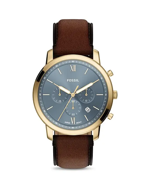 Fossil Neutra Chronograph, 44mm - Brown/blue