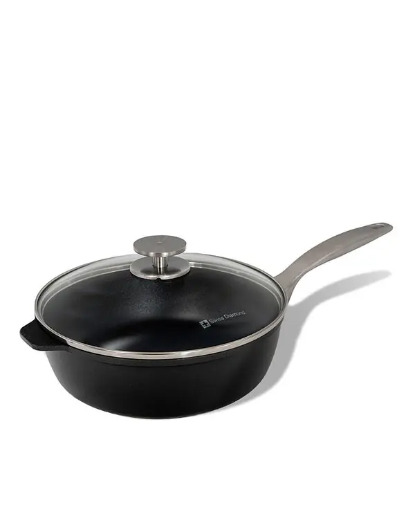 SWISS DIAMOND Chd Saute Pan, 3.2 Qt - Deep Charcoal Grey