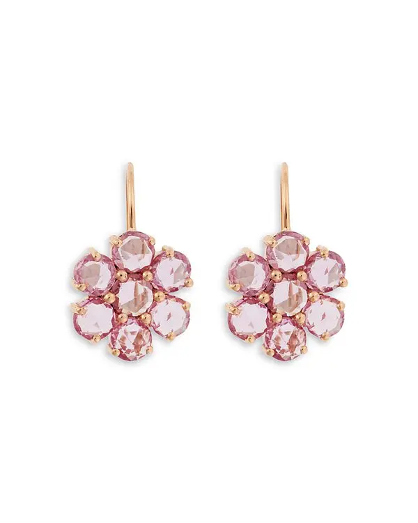 Ileana Makri 18k Pink Sapphire Daisy Bloom Drop Earrings - Rose Gold