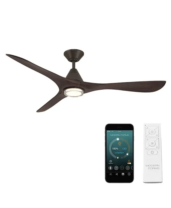 MODERN FORMS Fans Carve 60 In Selectable 2700-3000-4000-5000k Led Indoor Or Outdoor Smart Home Ceiling Fan - Bronze/dark Walnut