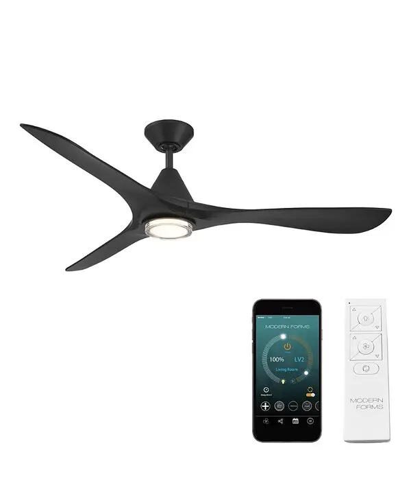 MODERN FORMS Fans Carve 60 In Selectable 2700-3000-4000-5000k Led Indoor Or Outdoor Smart Home Ceiling Fan - Matte Black
