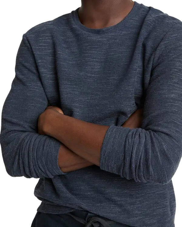 Vince Linen Double Knit Long Sleeve Crew - Coastal