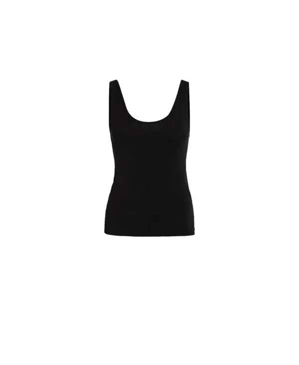 Another Tomorrow Slim Tank Top - Black