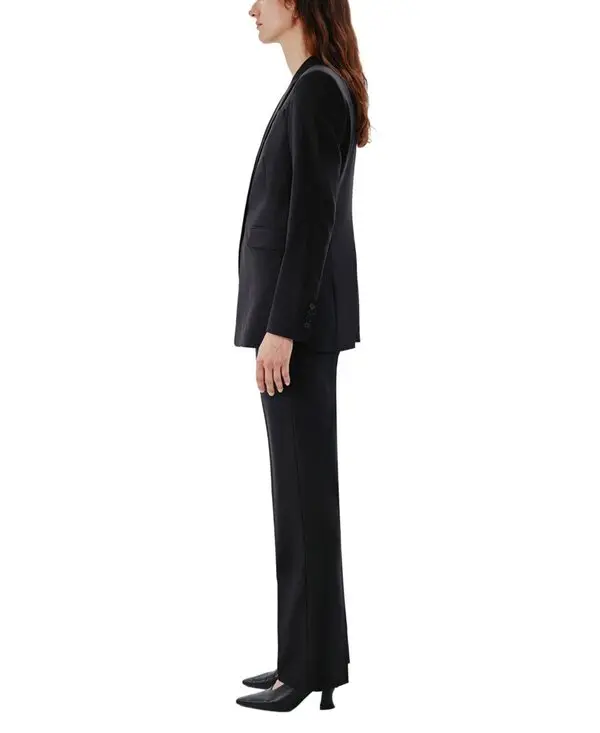 Another Tomorrow Single-button Blazer - Black