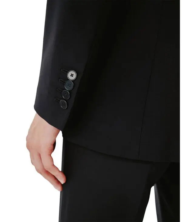 Another Tomorrow Single-button Blazer - Black
