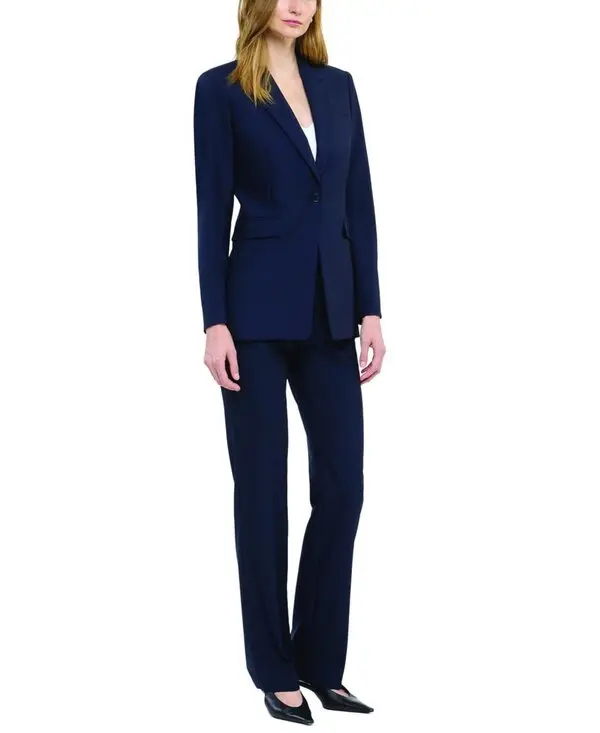 Another Tomorrow Single-button Blazer - Navy